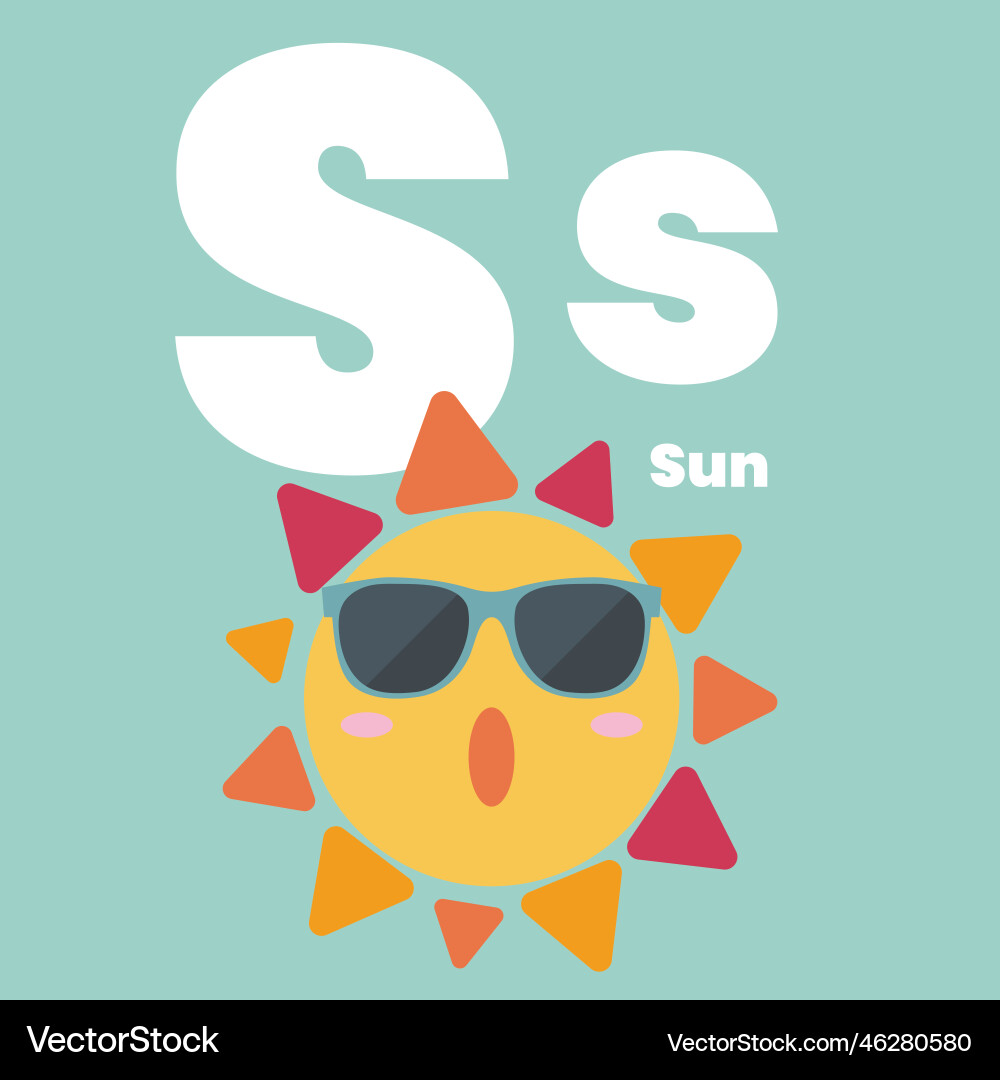 Cute children abc alphabet flashcard words Vector Image