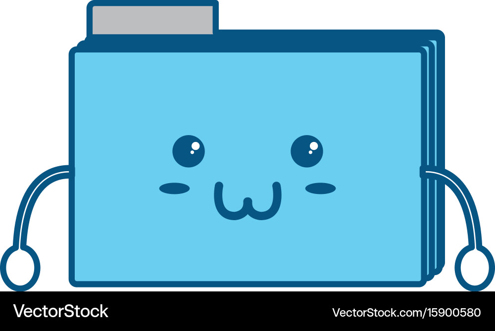 Cute folder kawaii Royalty Free Vector Image - VectorStock