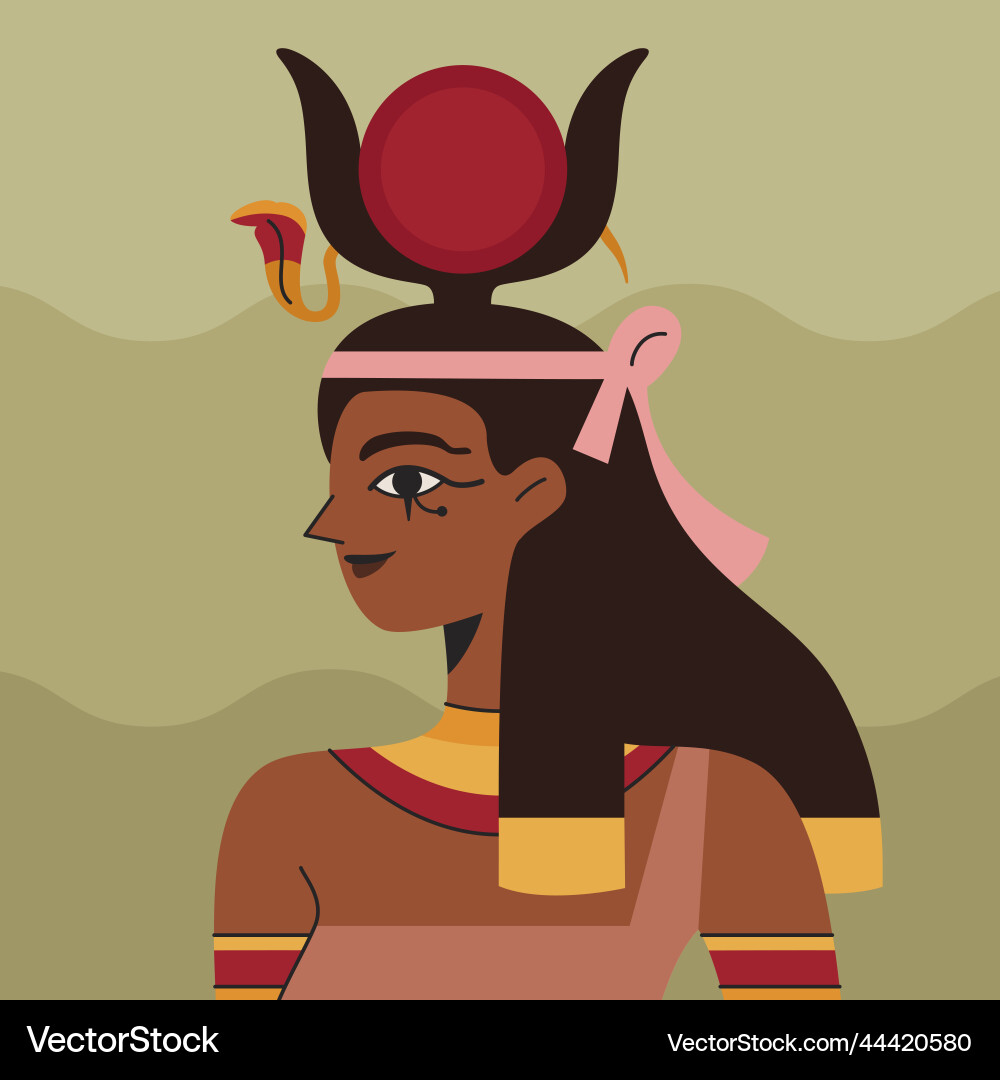 Egyptian beautiful goddess isis in flat style Vector Image