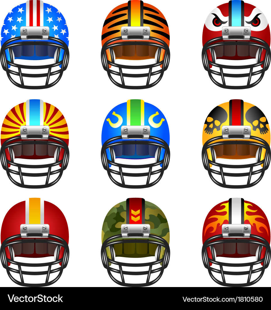 Football Helmet Stripes Set Royalty Free Vector Image
