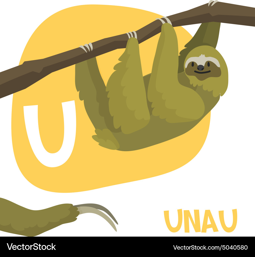 Funny cartoon animals alphabet letter set Vector Image