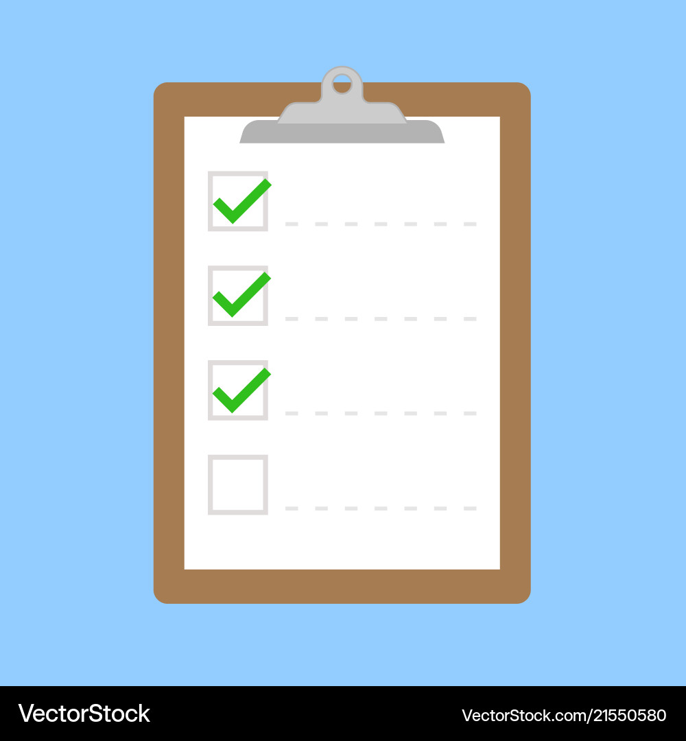 Giant check list Royalty Free Vector Image - VectorStock