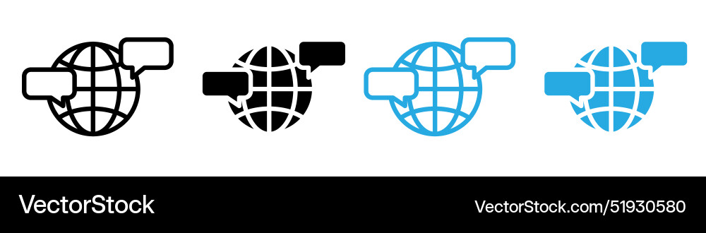 Global dialog icon representing international Vector Image
