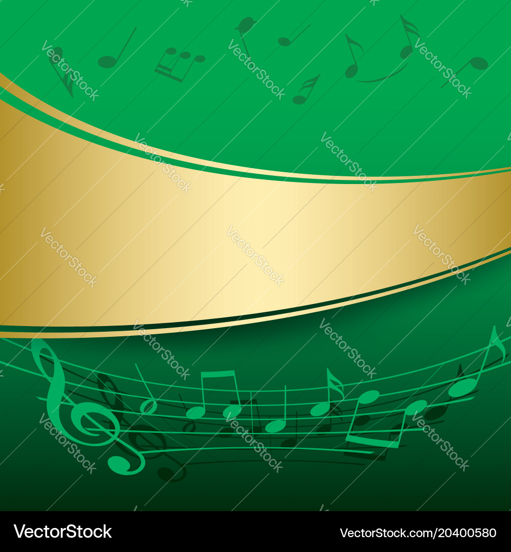 Green Music Notes Background
