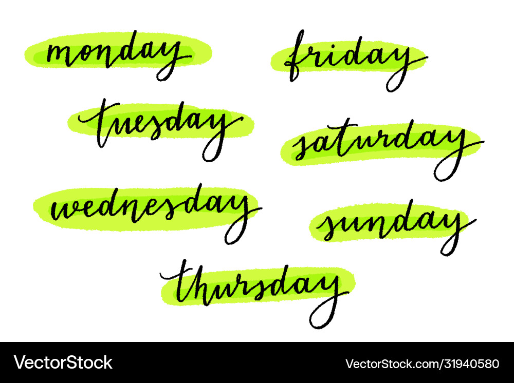 Thursday Hand Lettering Calligraphy Vector Images (over 370)