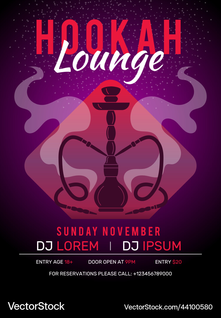 Hookah poster retro style oriental placard Vector Image