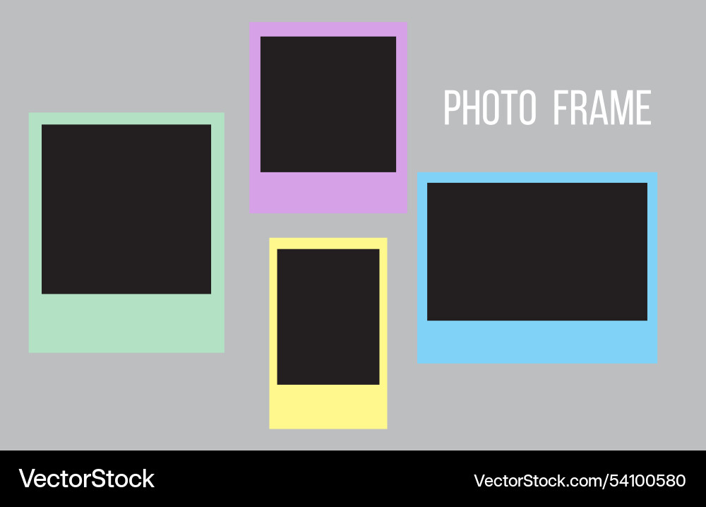 Photo frame of instant camera template set 4 Vector Image