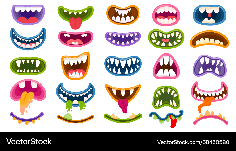 Scary Monster Mouths - Halloween Royalty Free Vector Image