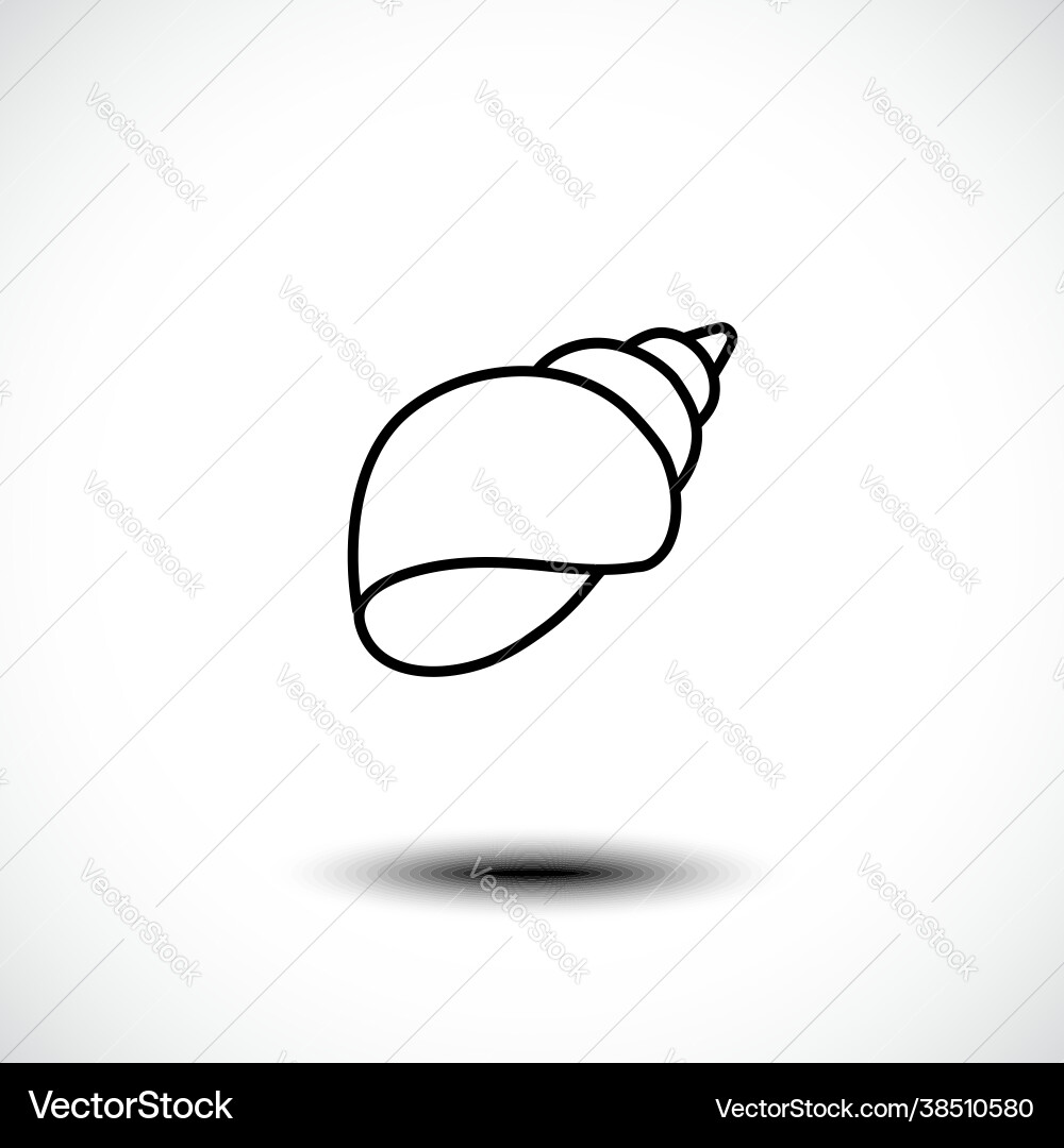 Sea shell line art icon Royalty Free Vector Image