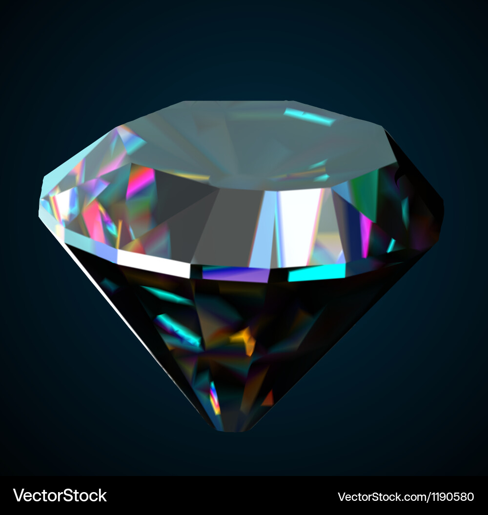Shiny and bright diamond on a black background Vector Image