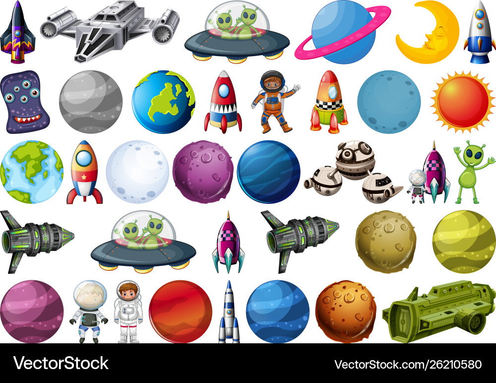 Space Elements Collection Royalty Free Vector Image