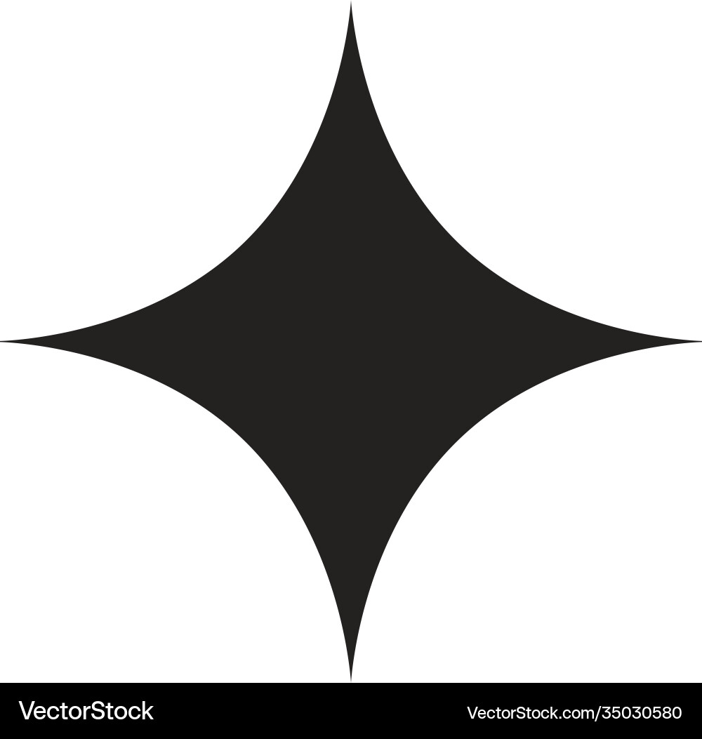 Star 4 points silhouette style icon Royalty Free Vector