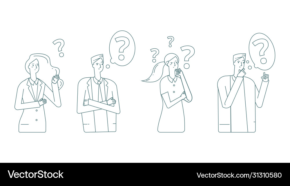 Denken Menschen Mann Frau Lösung finden Vektorbild