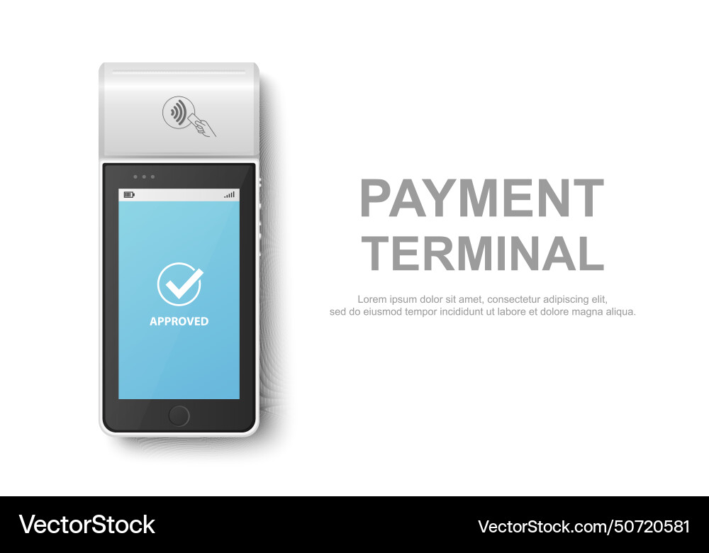 3d realistic white nfc payment machine Royalty Free Vector