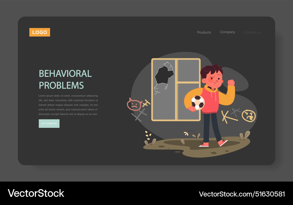 Behavioral problems of a neglected child nighmode Vector Image