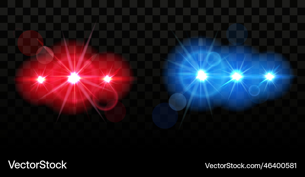 Blue and red siren lamp blink security blinding Vector Image