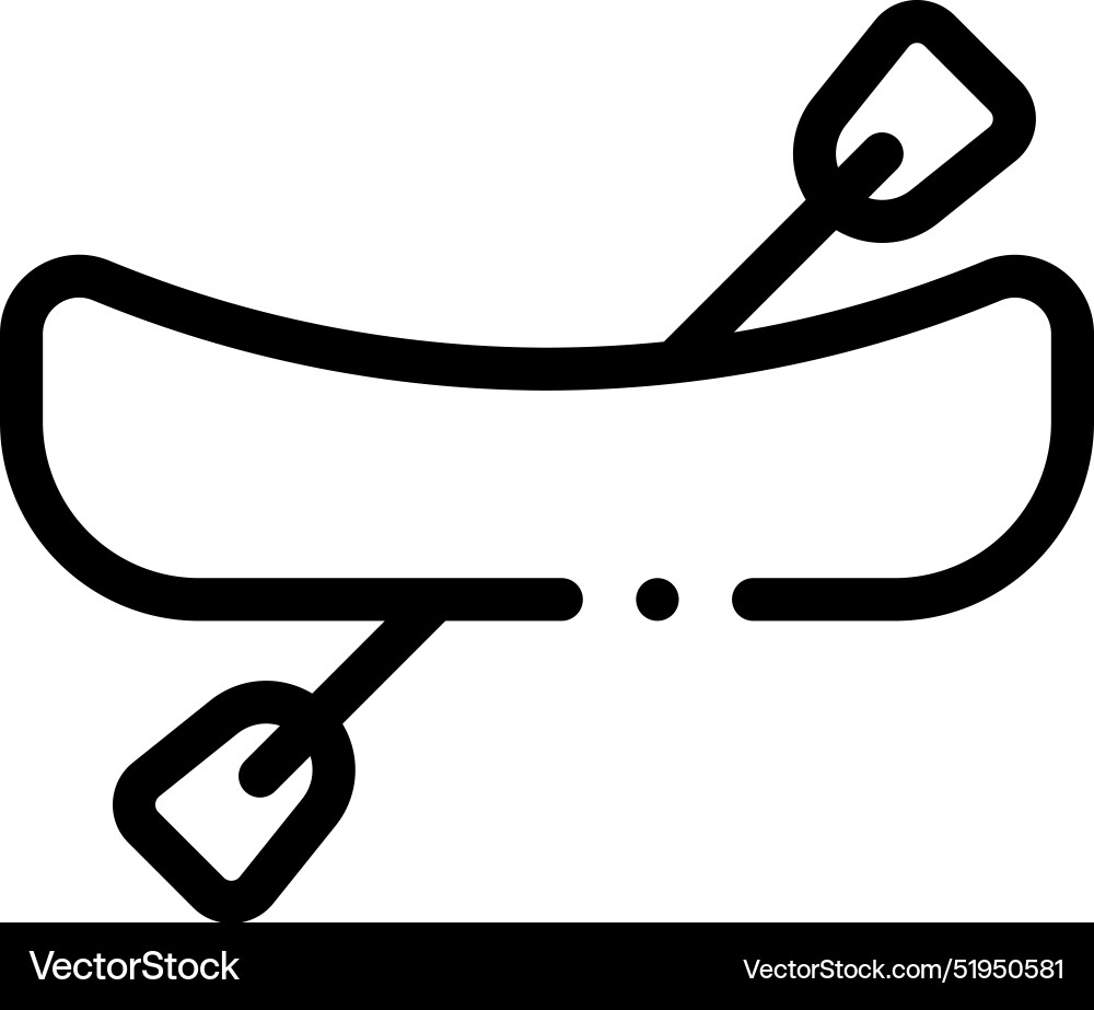 Canoe icon thin linear style design isolated Vector Image