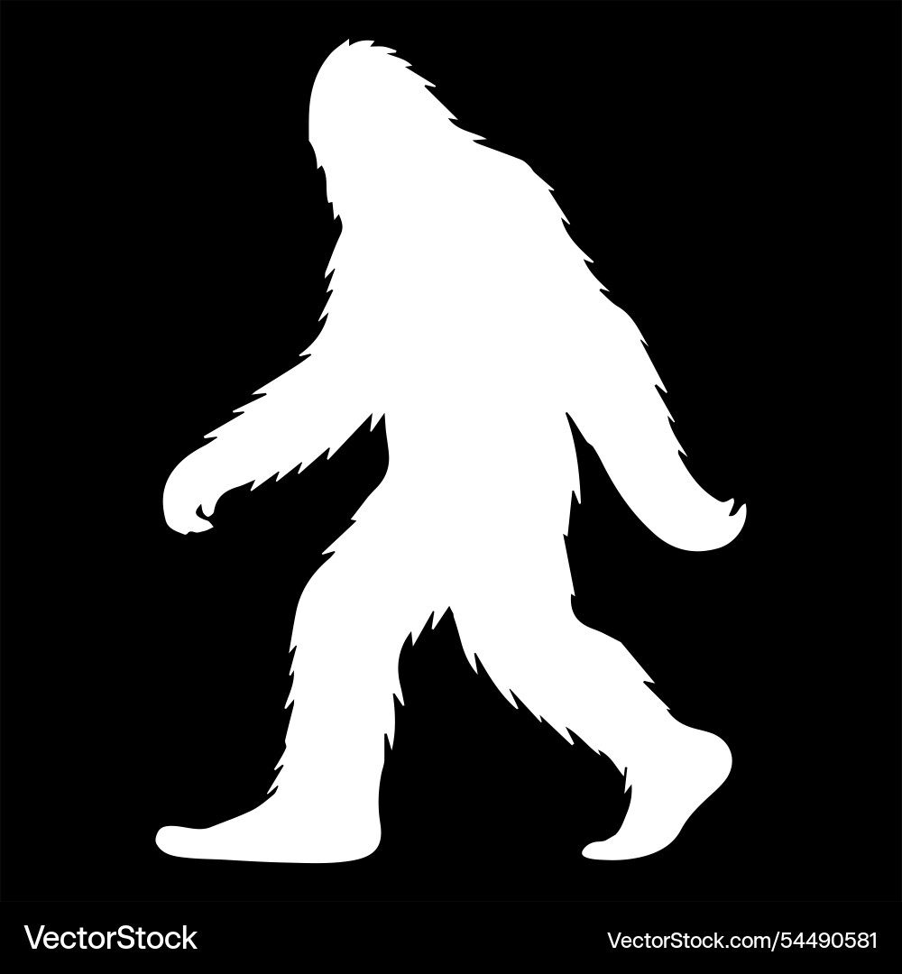 Classic bigfoot silhouette design Royalty Free Vector Image
