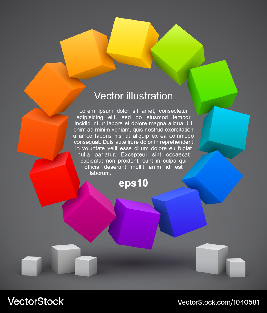 Colored cubes 3d Royalty Free Vector Image - VectorStock