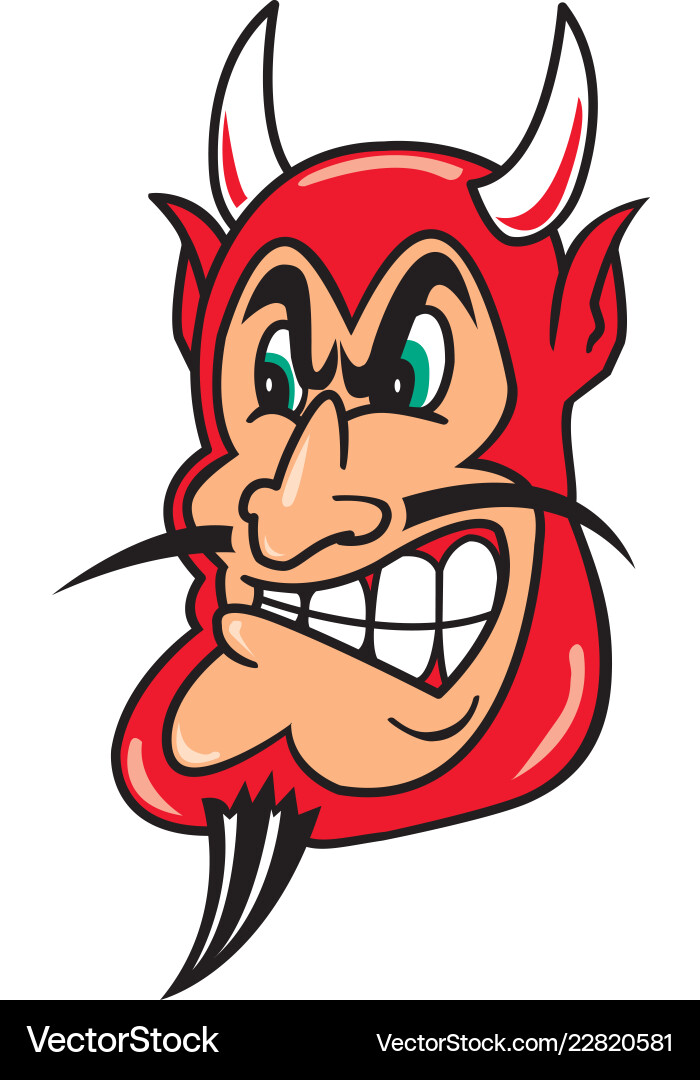 Devil head logo mascot Royalty Free Vector Image