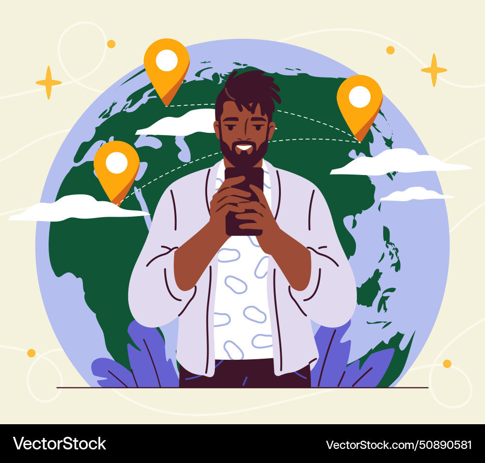 Digital nomad adventures concept Royalty Free Vector Image