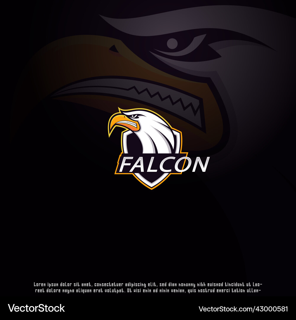 Falcon mascot logo Royalty Free Vector Image - VectorStock