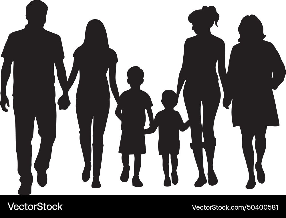 Family silhouette Royalty Free Vector Image - VectorStock