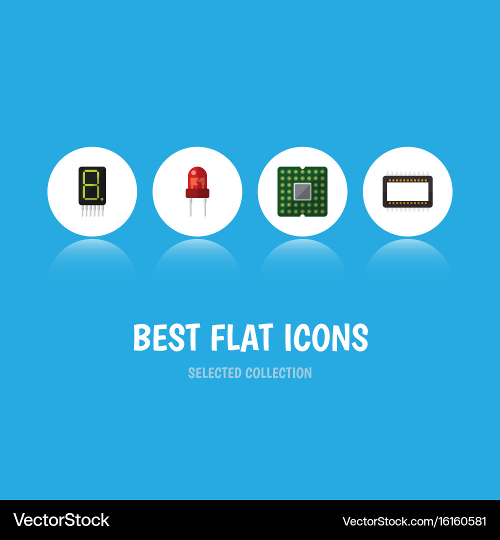 Flat icon device set of unit display recipient Vector Image
