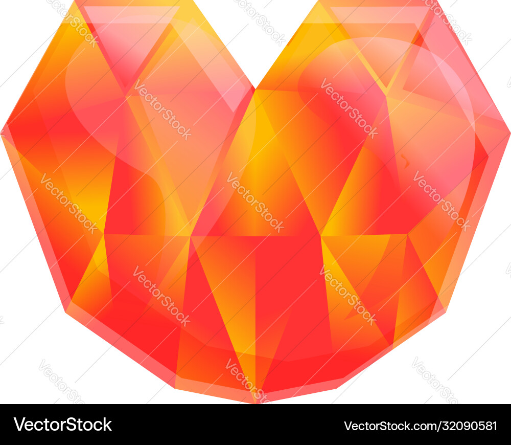 Heart red ruby icon cartoon style Royalty Free Vector Image