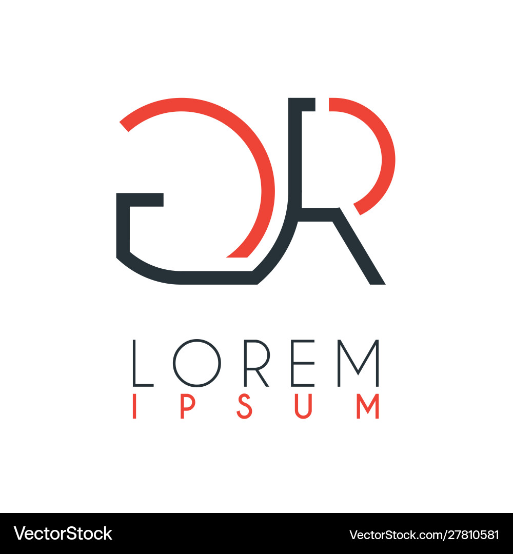 Logo between letter g and r or gr Royalty Free Vector Image