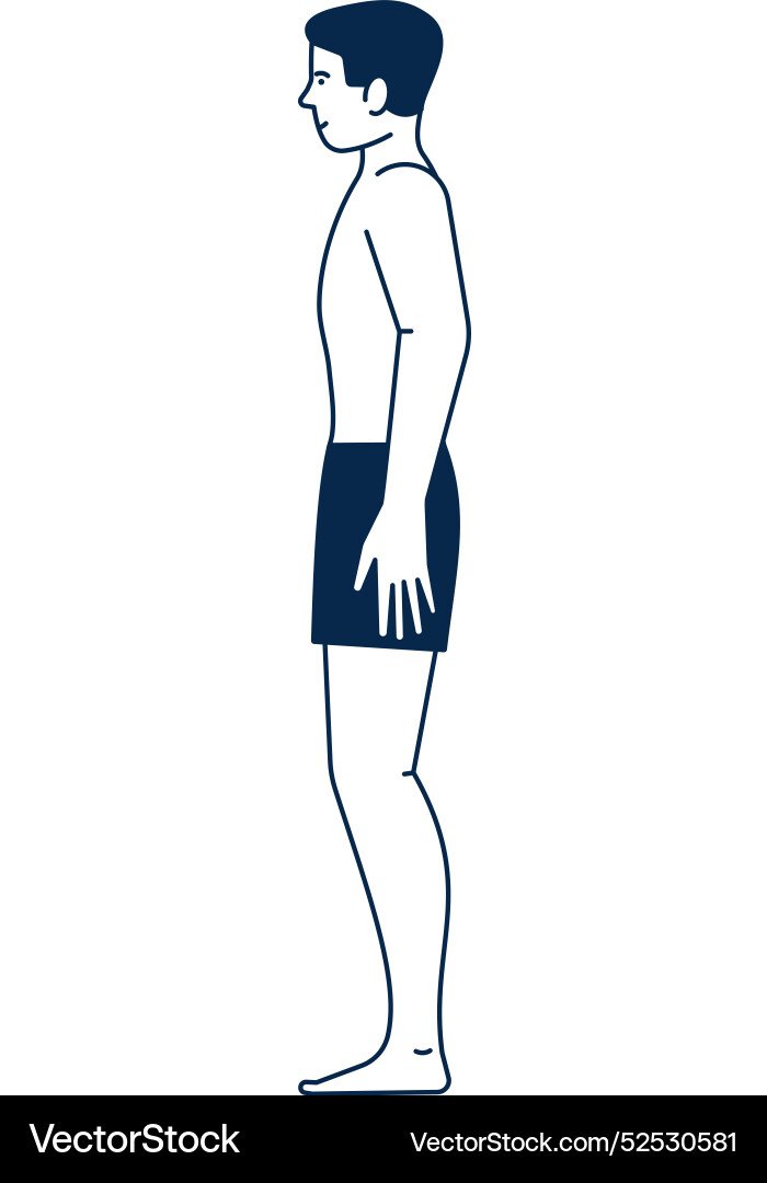 Man side view male body figure icon Royalty Free Vector