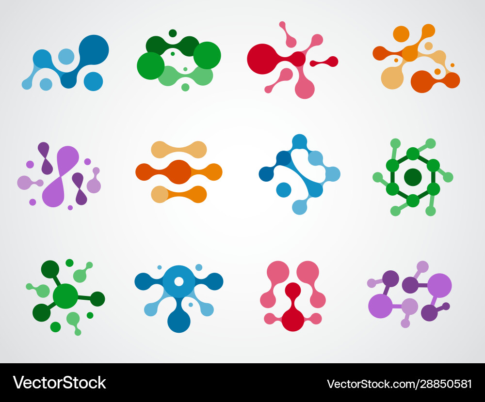 Molecule connection science abstract round shapes Vector Image