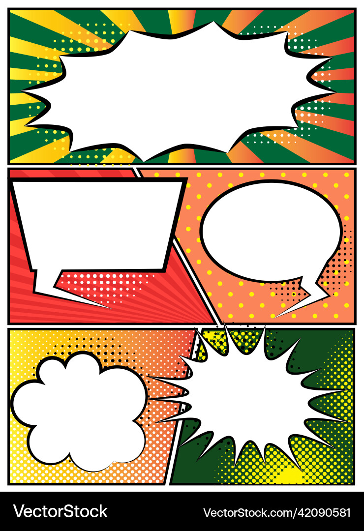 Set of comic bubbles template or color bubble Vector Image