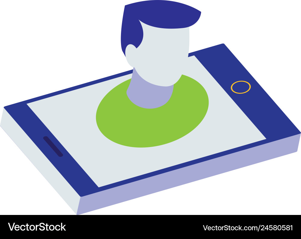 Smartphone with user profile avatar Royalty Free Vector