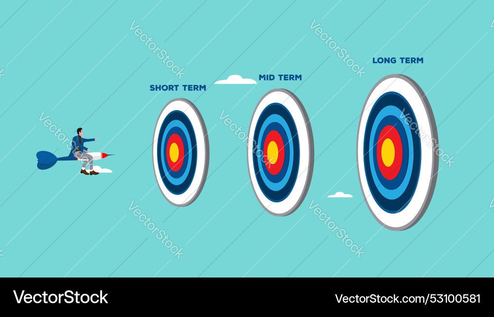 Step to reach success or achievement short term Vector Image