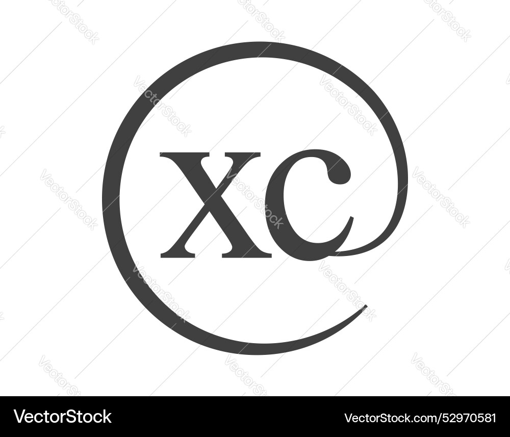 Xc logo from two letter with circle shape email Vector Image