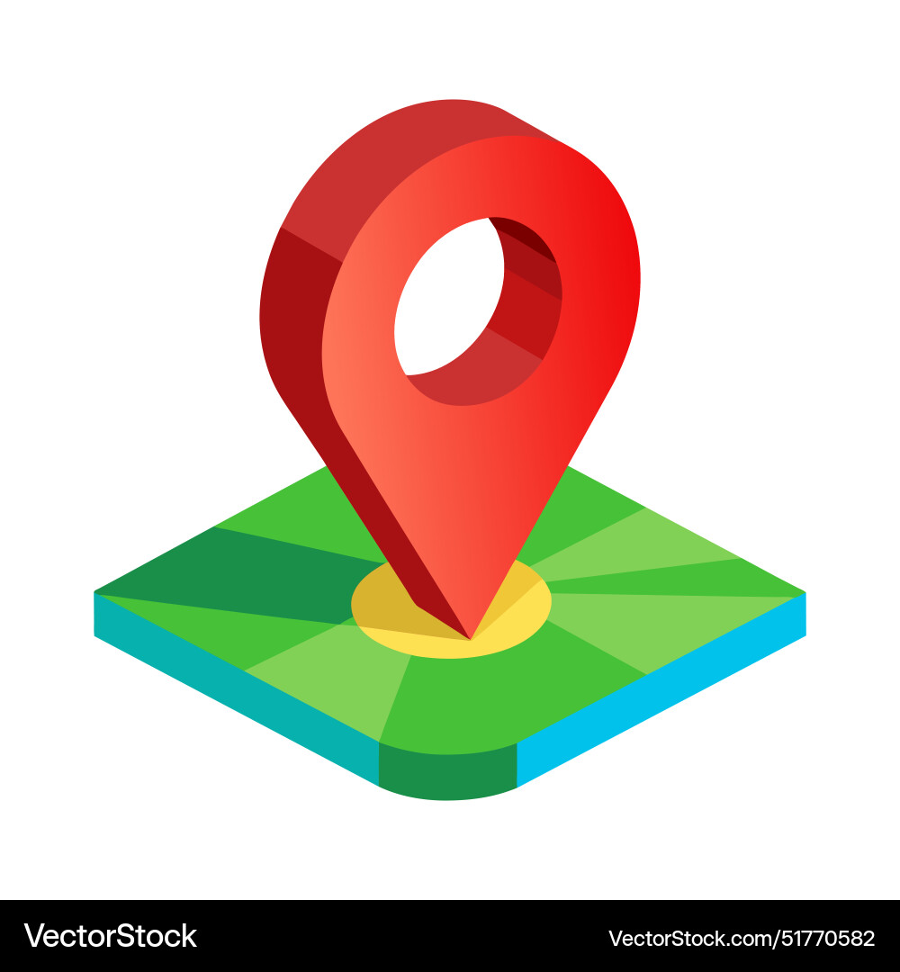 3d shape location icon Royalty Free Vector Image