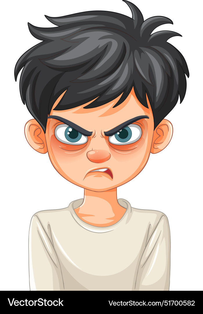 A boy showing anger Royalty Free Vector Image - VectorStock