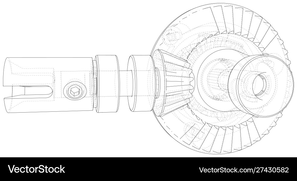 Automobile car gearbox with toothed wheels inside Vector Image