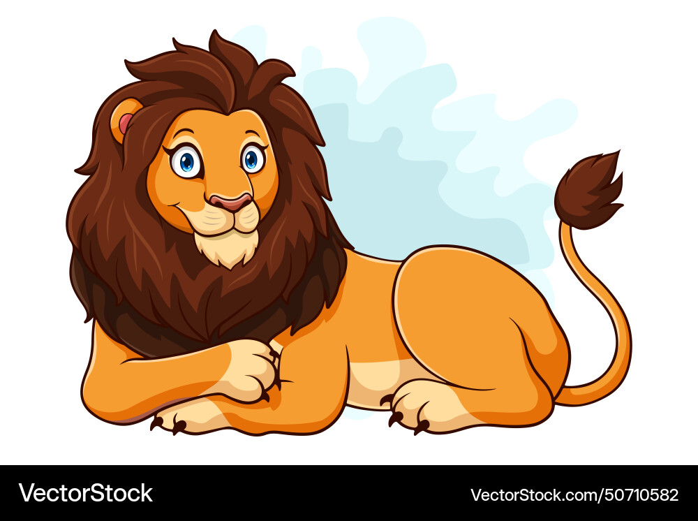 Cartoon lion isolated on white background Vector Image