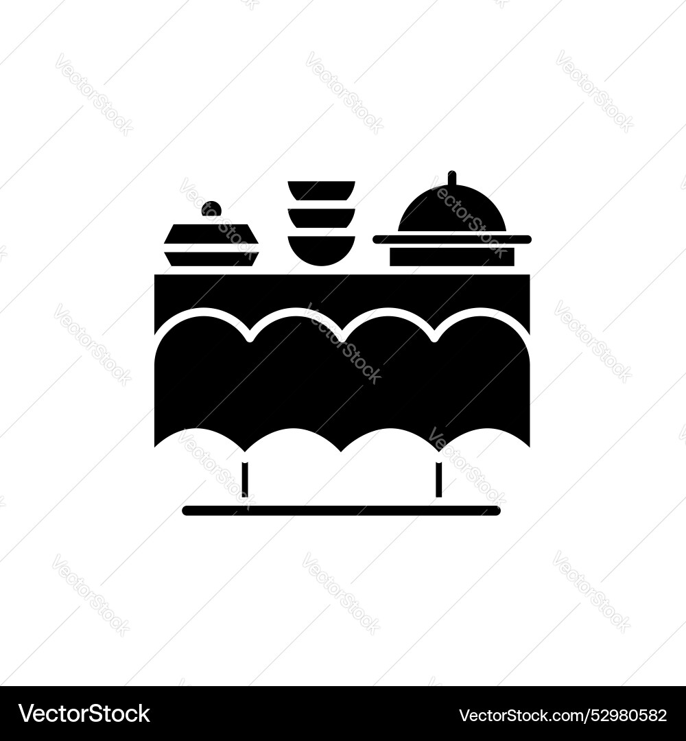 Catering buffet icon set banquet party covered Vector Image