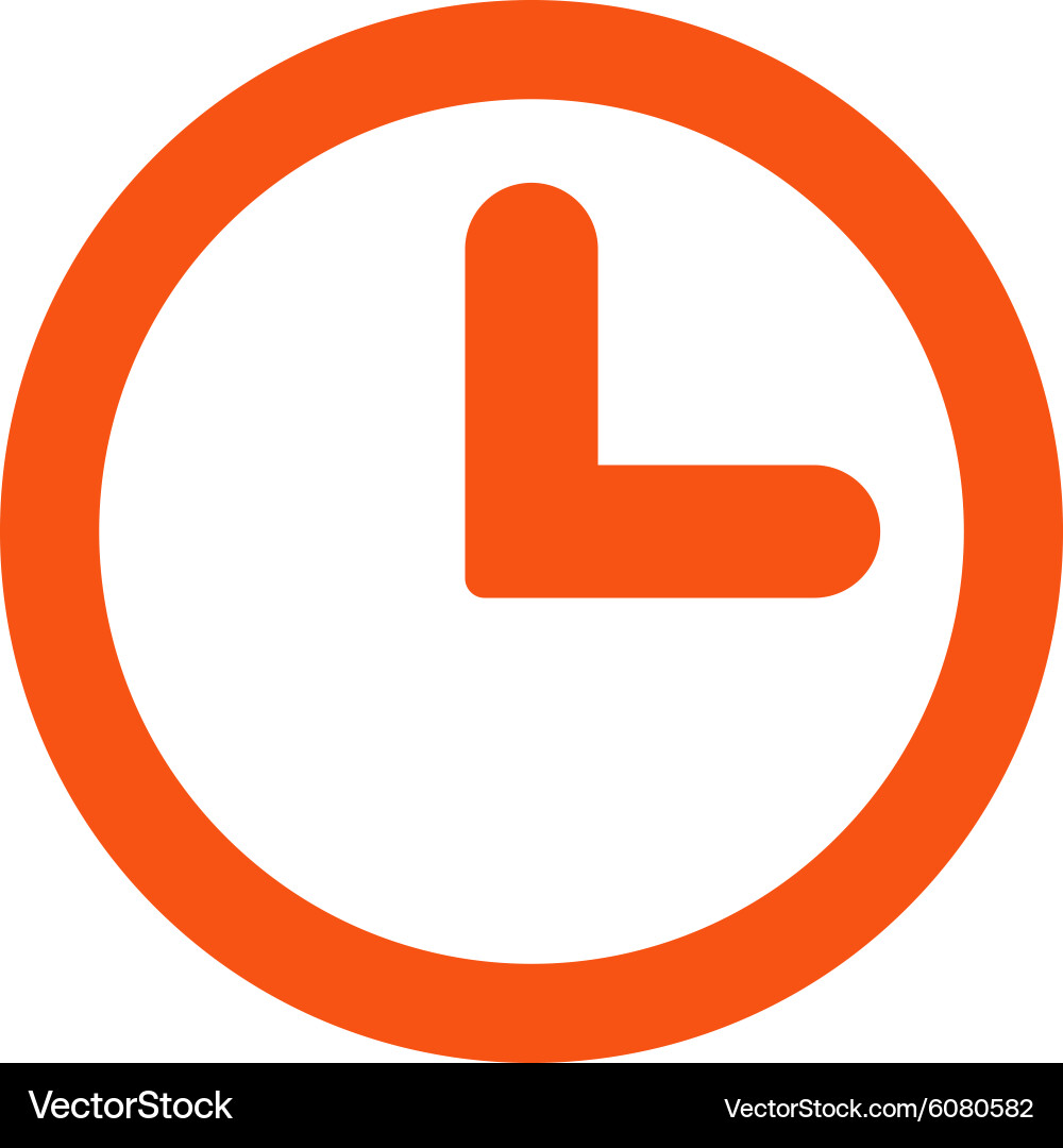 Clock flat orange color icon Royalty Free Vector Image