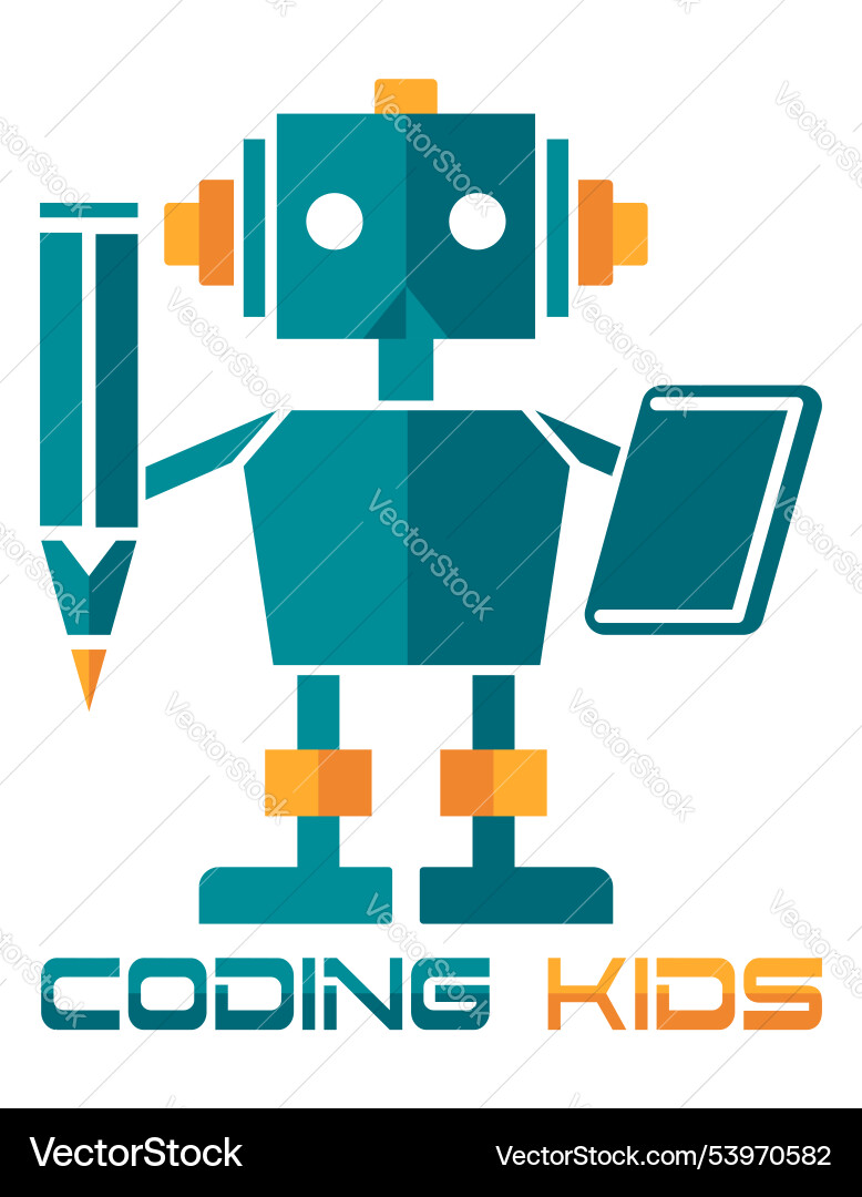 Coding kids programming training logo Royalty Free Vector