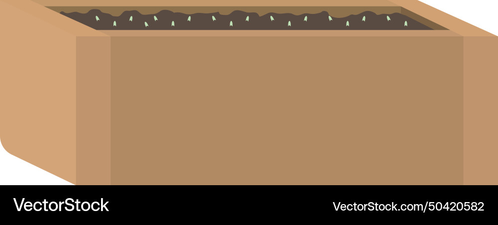 Colored gardening wooden box icon Royalty Free Vector Image