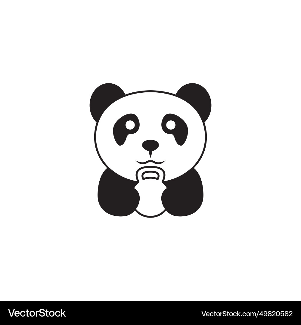 Cute panda mascot cartoon icon logo design Vector Image