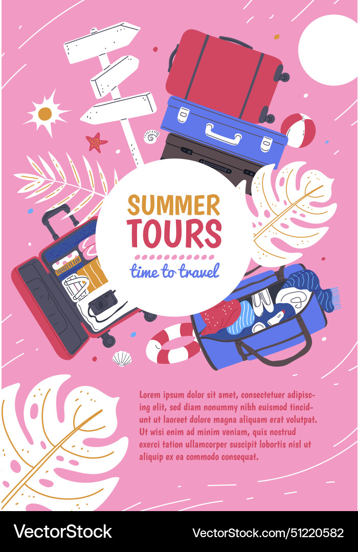 Cute with travel bags Royalty Free Vector Image