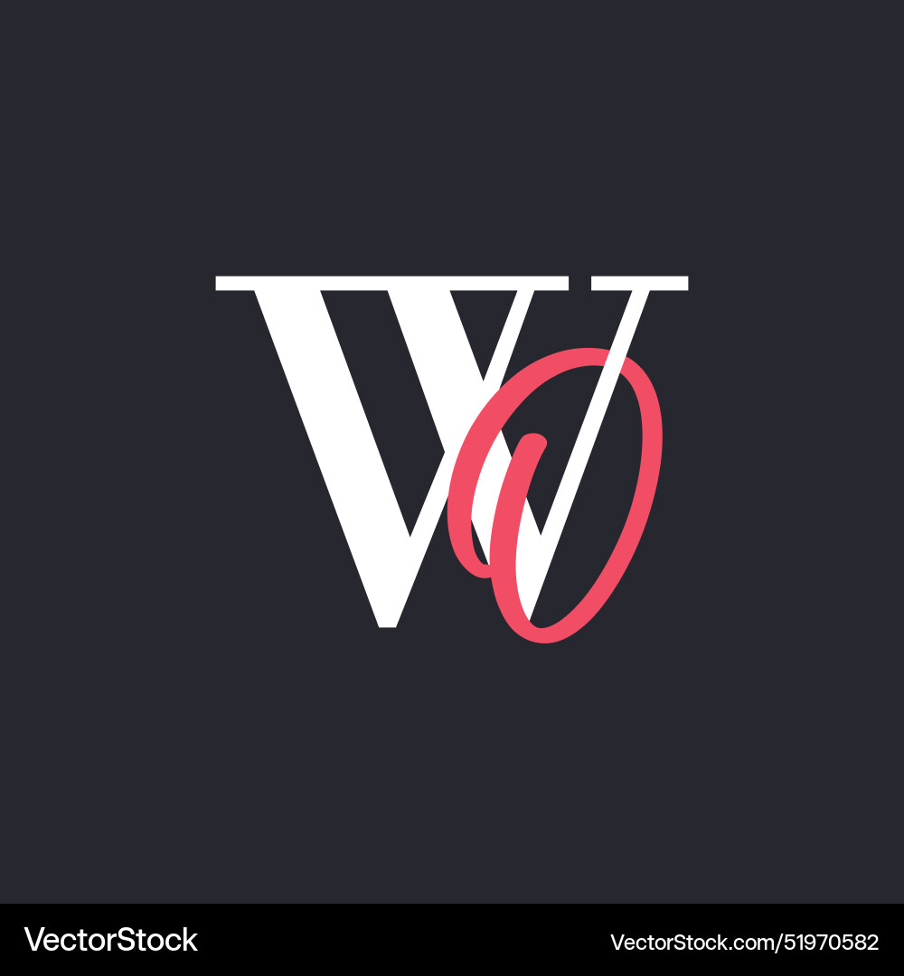Letter wo logo perfectly blended initials Vector Image