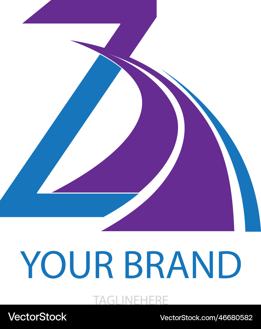 Letter z road way logo Royalty Free Vector Image