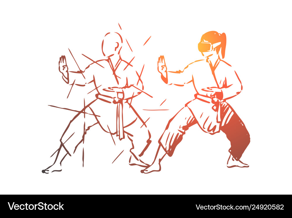 Martial arts fight combat training concept Vector Image