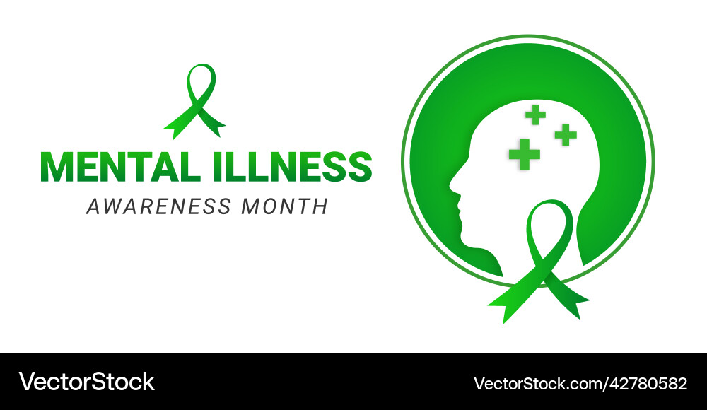 Mental illness awareness month Royalty Free Vector Image